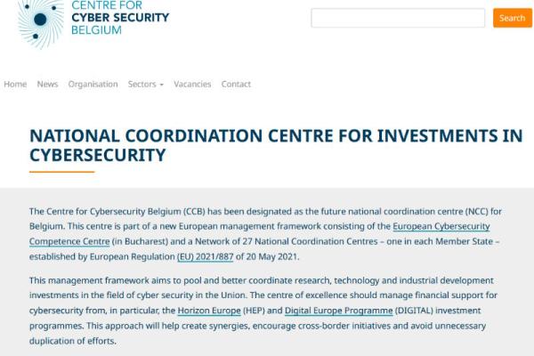 Belgium - NCC - European Cybersecurity Competence Centre and Network